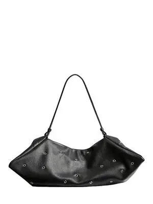 Altuzarra Origami Eyelet Leather Bag - Black/silver