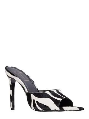 BLACK SUEDE STUDIO Bella Calf Hair Mule Sandals - Zebra
