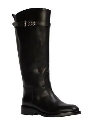 BLACK SUEDE STUDIO Classic Riding Boots - Black