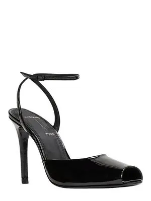 BLACK SUEDE STUDIO Square Toe Sandals - Black