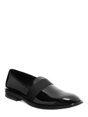 BOSS Derrek Patent Leather Loafers With Ribbon - Black