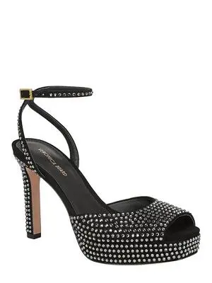 Veronica Beard Brianne Embellished Platform Sandals - Black