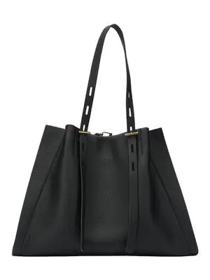 MINOBOSSI Leather Shoulder Bag Black