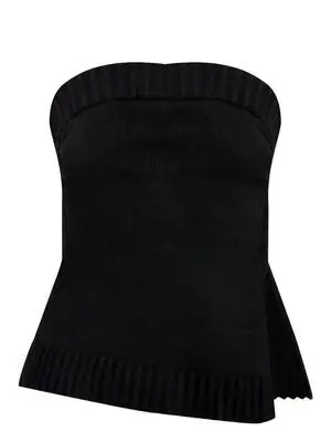 Cult Gaia Lou Ribbed Top - Black