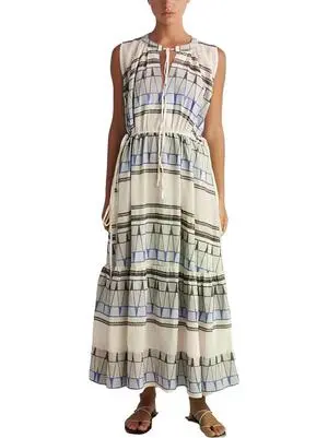 PEARL & CAVIAR Zakar Tiered Maxi Dress - Neutrals