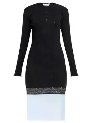 Coperni Lace-trim Midi Dress - Black