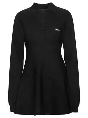 ROTATE BY BIRGER CHRISTENSEN Polo-collar Mini Dress - Black