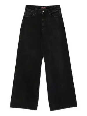 ICON DENIM LA Cotton Wide-leg Jeans - Black