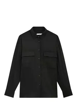 IRO PARIS Long-sleeve Chest-pocket Shirt - Black