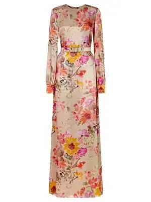 Raquel Diniz Fiona Floral-print Maxi Dress - Neutrals