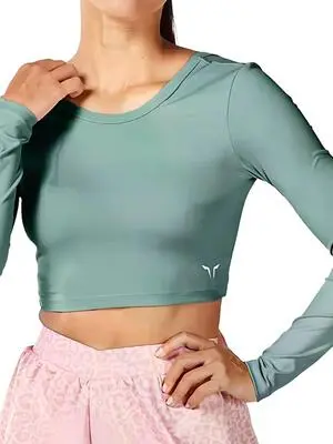 SQUATWOLF Long-sleeve Crop Top - Green