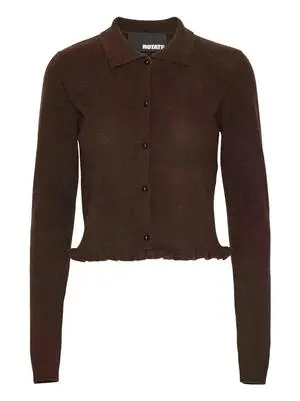 ROTATE BY BIRGER CHRISTENSEN Ruffled-hem Cardigan - Brown