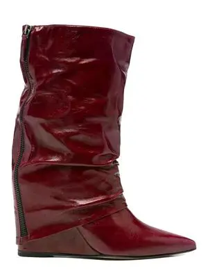 THE SELLER Leather Boots - Red