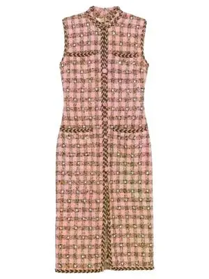 Giuseppe Di Morabito Tweed Check-pattern Dress - Pink