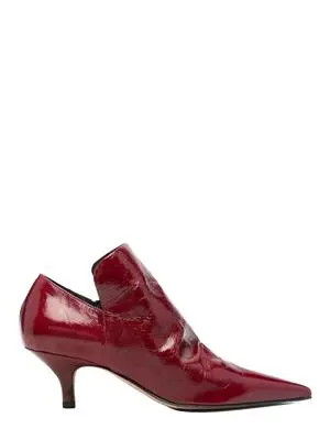 THE SELLER Leather Ankle Boots - Red