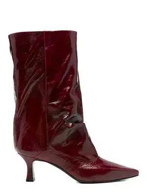 THE SELLER Leather Boots - Red