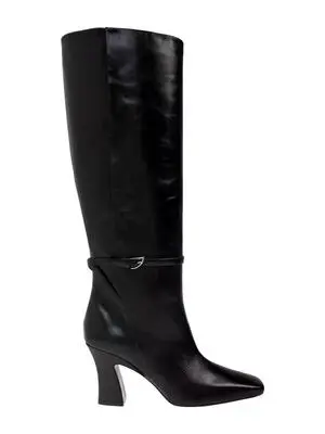 NODALETO 90mm Buckle-strap Knee-high Boots - Black