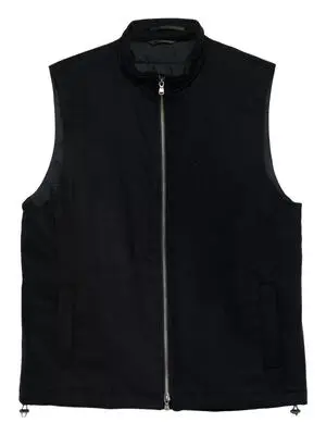 Sunspel Two-way Zip Gilet - Blue