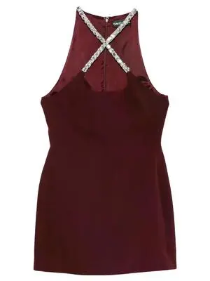 David Koma Crystal-embellished Halterneck Dress - Red
