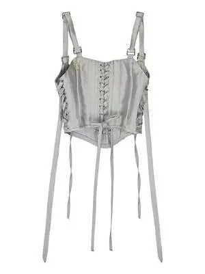 WHO DECIDES WAR BY EV BRAVADO Tie-detailed Corset - Grey