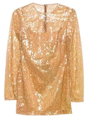 DAVID KOMA Sequin-Embellished Long-Sleeve Dress