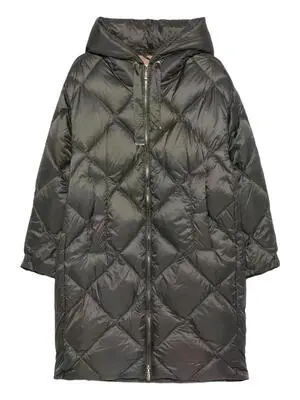 Max Mara Hooded Quilted Coat - Black