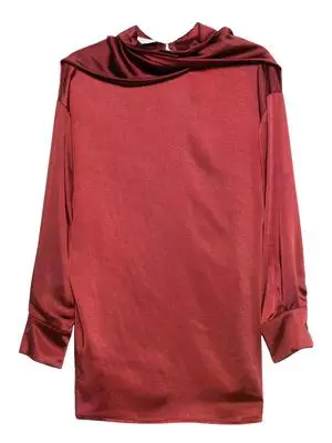 THE NINA STUDIO Cowl-neck Blouse - Red