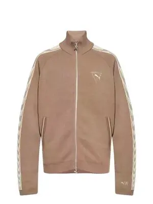 PUMA X Represent Logo-embroidered Zip-up Sweatshirt - Brown