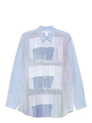 Comme Des Garçons Striped Long-sleeve Shirt - Blue