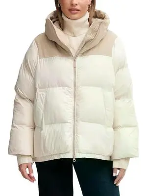BOMBOOGIE Nagoja Panelled Hooded Jacket - Neutrals