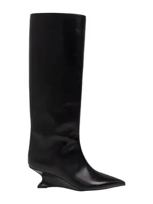 Paris Texas 65mm Pointed-toe Sculpted-heel Boots - Black