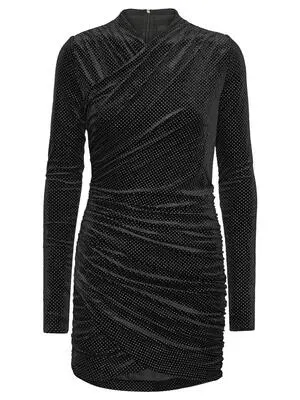 Remain Birger Christensen Long-sleeve Velvet Mini Dress - Black