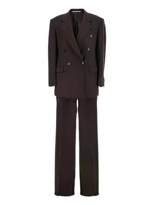 Tagliatore Double-breasted Notched Lapel Suit - Brown