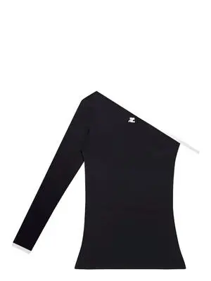 COURREGES Asymmetric One-sleeve T-shirt - Black