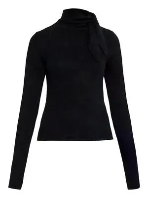Cult Gaia Merida Tie-neck Sweater - Black