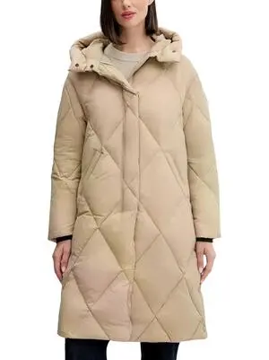 BOMBOOGIE Quilted Hooded Coat - Neutrals