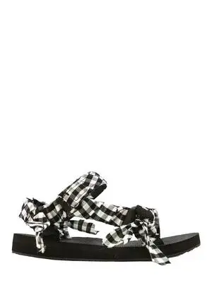 ARIZONA LOVE Trekky Gingham-pattern Sandals - Black