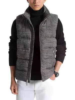 Michael Kors Plaid Padded Vest - Grey