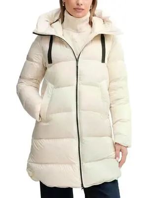 BOMBOOGIE Geneva Hooded Zip Coat - Neutrals