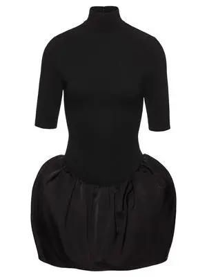 Magda Butrym Mini Dress With Balloon Skirt - Black