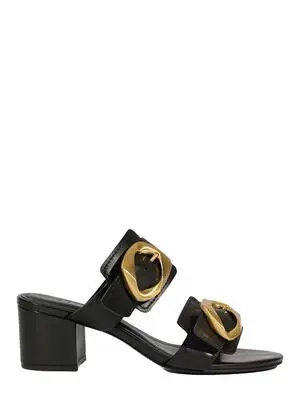 Schutz 60mm Olga Buckle Heeled Sandals - Black