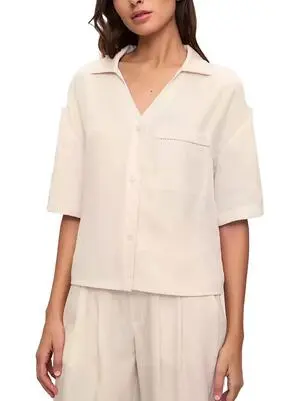 Eberjey Pocket Woven Top - Neutrals