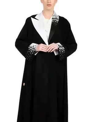 MOONLIGHT CONCEPT Beaded Collar Abaya Maxi Dress - Black
