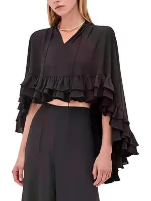 Alexis Cortese Ruffled Blouse - Black