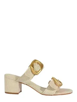 Schutz 60mm Buckle Strap Sandals - Neutrals