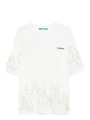 BARROW Crystal-embellished Short-sleeve T-shirt - White