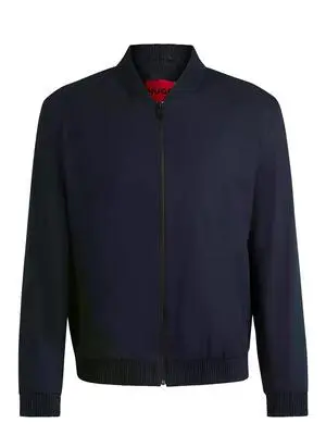 Hugo Ribbed Zip Jacket - Blue