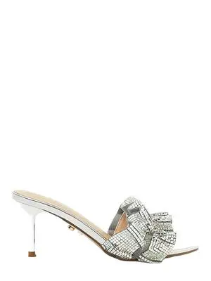 TWENTY FOURHAITCH 70mm Ruffled Sandals - Silver