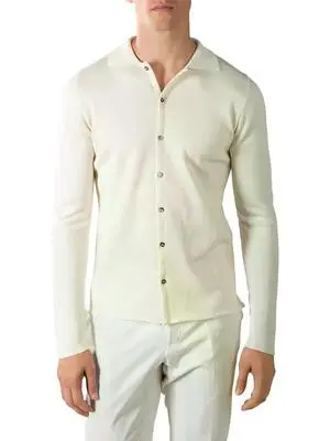 AURELIEN Buttoned Knitted Shirt - White
