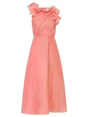 Aje Genesis Ruffled Midi Dress - Pink